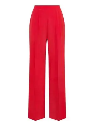 Malìparmi Pleated Fluid Crepe Trousers - Red