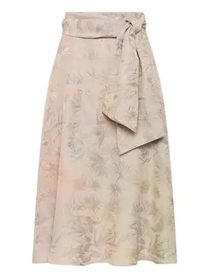 Malìparmi A-line Skirt With Tie Belt - Neutrals