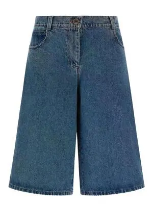 Herno Five-pocket Knee-length Denim Shorts - Blue