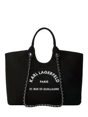 Karl Lagerfeld Rue St-guillaume Chain Tote Bag - Black