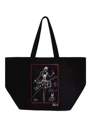 Karl Lagerfeld K/ballet Sketch-print Tote - Black