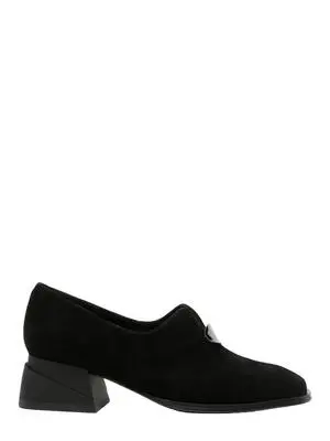 ADRIANNA FERETTI Plaque-detail Loafers - Black