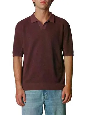 ROBERTO COLLINA Waffle-knit Polo Shirt - Red