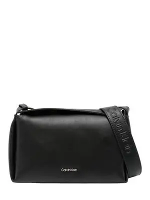 CALVIN KLEIN Logo-Embossed Leather Shoulder Bag