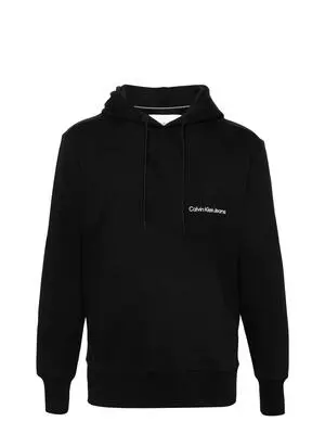 Calvin Klein Logo-print Cotton Hoodie - Black