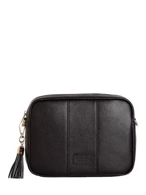 POM POM LONDON Pom Pom London City Plus Crossbody Bag With Adjustable Straps Black