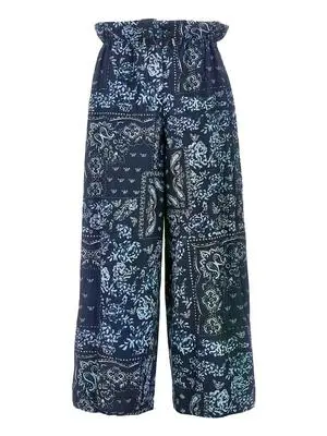 Emporio Armani Floral Patchwork Trousers - Blue