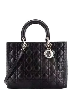 Dior Lady Dior Large Tote Bag Cannage Quilt Lambskin Black