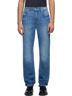 7 For All Mankind The Straight Cotton & Linen Jeans Cloudbreak