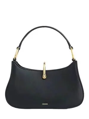 Rabanne Ring-lock Leather Shoulder Bag - Black
