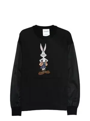 Iceberg Cartoon Embroidery Sweatshirt - Black
