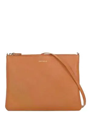 COCCINELLE Grained Leather Clutch - Orange