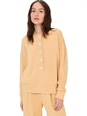 Varley Reena Button-Front Sweatshirt Sahara Sun