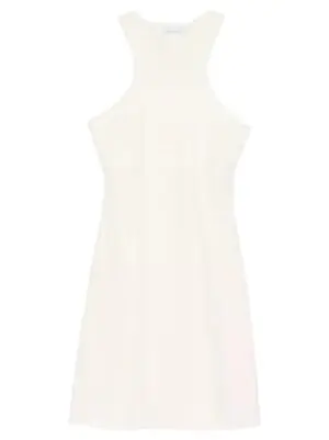 Patrizia Pepe Crew Neck Mini Dress - Neutrals
