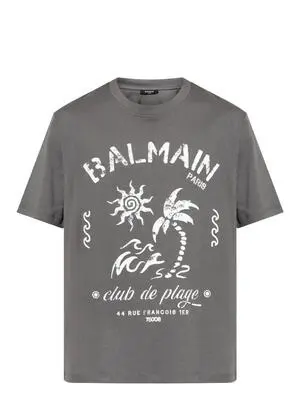 Balmain T-shirt With Print - Grey