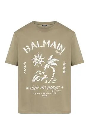 Balmain T-shirt With Print - Green