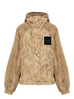 GANNI Lightweight Hooded Jacket - Brown