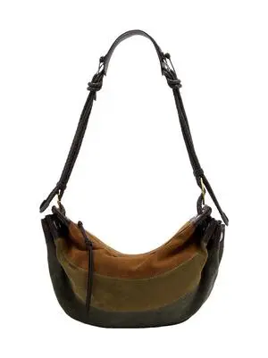 Isabel Marant Étoile Maia Medium Patchwork Suede Shoulder Bag - Brown