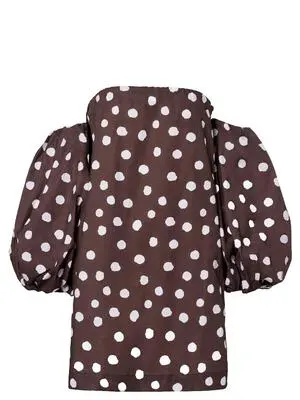 ADRIANA DEGREAS Polka-dot Mini Dress - Brown