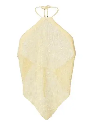BANANHOT Liz Sequined Halterneck Top - Yellow