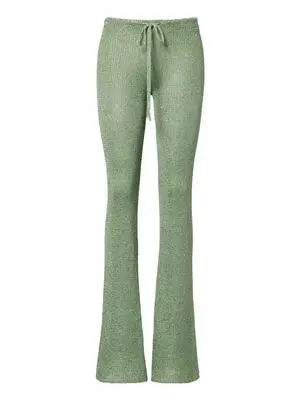 BANANHOT Liz Sequined Flared Pants Green