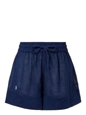 Polo Ralph Lauren Cotton And Linen Shorts - Blue