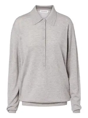 THE FRANKIE SHOP Tala Wool-blend Polo Sweater - Grey