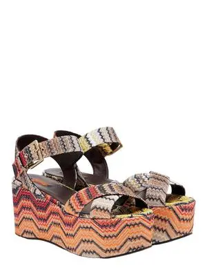 Missoni Julia Zigzag Lamé Platform Sandals Multicoloured