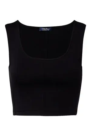 Max Mara Dire Cotton-blend Crop Top - Black