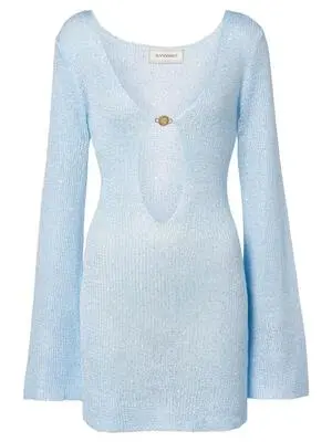 BANANHOT Rey Sequined Knitted Minidress - Blue