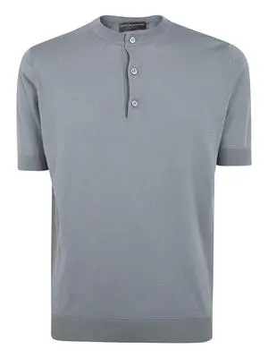 FILIPPO DE LAURENTIIS Serafino Short Sleeve Cotton Sweater - Gray