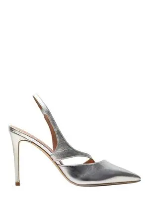 CHUCKIES Metallic Finish Slingback Pumps - Silver