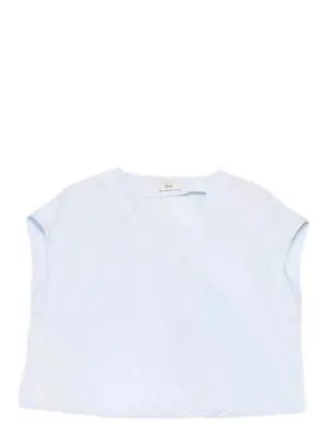 Herno Drawstring-hem V-neck Top - Blue