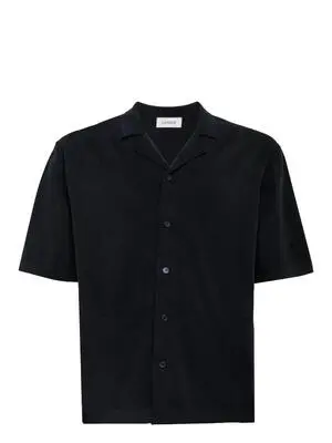LANEUS Knitted Cotton Shirt - Blue
