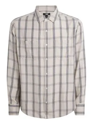 Paige Cotton-blend Check Everett Shirt - Blue
