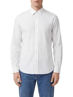 Burberry Slim Fit Cotton Poplin Shirt With French Collar - White