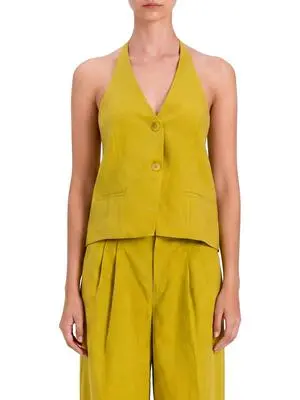 TWINSET Linen Blend Vest - Green