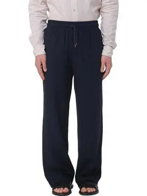 Emporio Armani Wide Leg Drawstring Trousers - Blue
