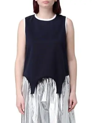 Tibi Asymmetrical Cotton Blend Top - Blue