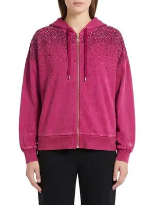 Liu Jo Embellished Zip-up Hoodie - Fuchsia