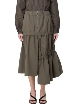 Tibi Asymmetrical Technical Fabric Midi Skirt - Grey