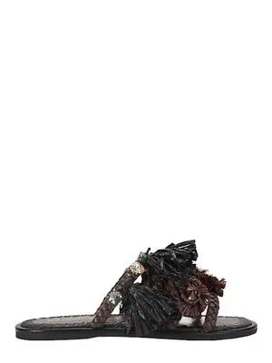 Kurt Geiger Roxie Leather And Raffia Sandals - Brown/oth