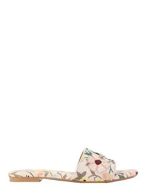 Kurt Geiger Rosetta Embroidered Flat Woven Sandals - White/oth