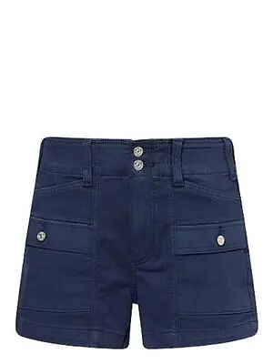 Paige High-rise Cargo Denim Shorts - Vintage Navy Seascape