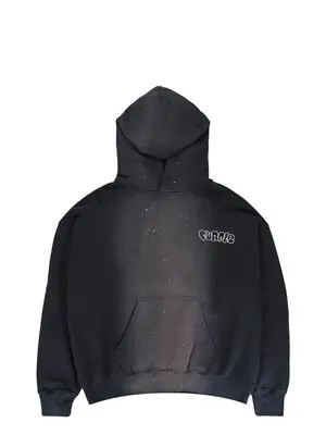 PURPLE BRAND Fleece Pullover Hoodie - Black