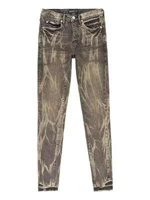 PURPLE BRAND Washed Tie Acid Skinny Jeans - Black