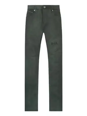 RtA Bryant Skinny Jeans - Waxed Dusty Oilve Triple Cross