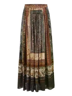 INTO THE EAST Pleated Midi Skirt - Black