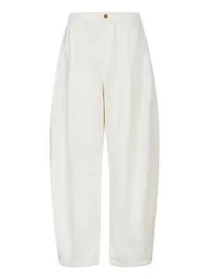 CROQUIS Elasticated Waistband Tapered Trousers