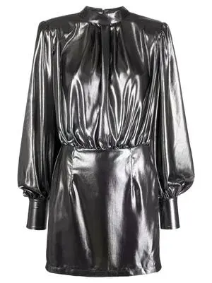 BLANCA VITA Abelia Puff-sleeve Mini Dress - Silver